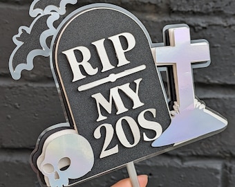RIP 20s Cake Topper RIP Twenties Decor Death to My Twenties Grave Stone ...