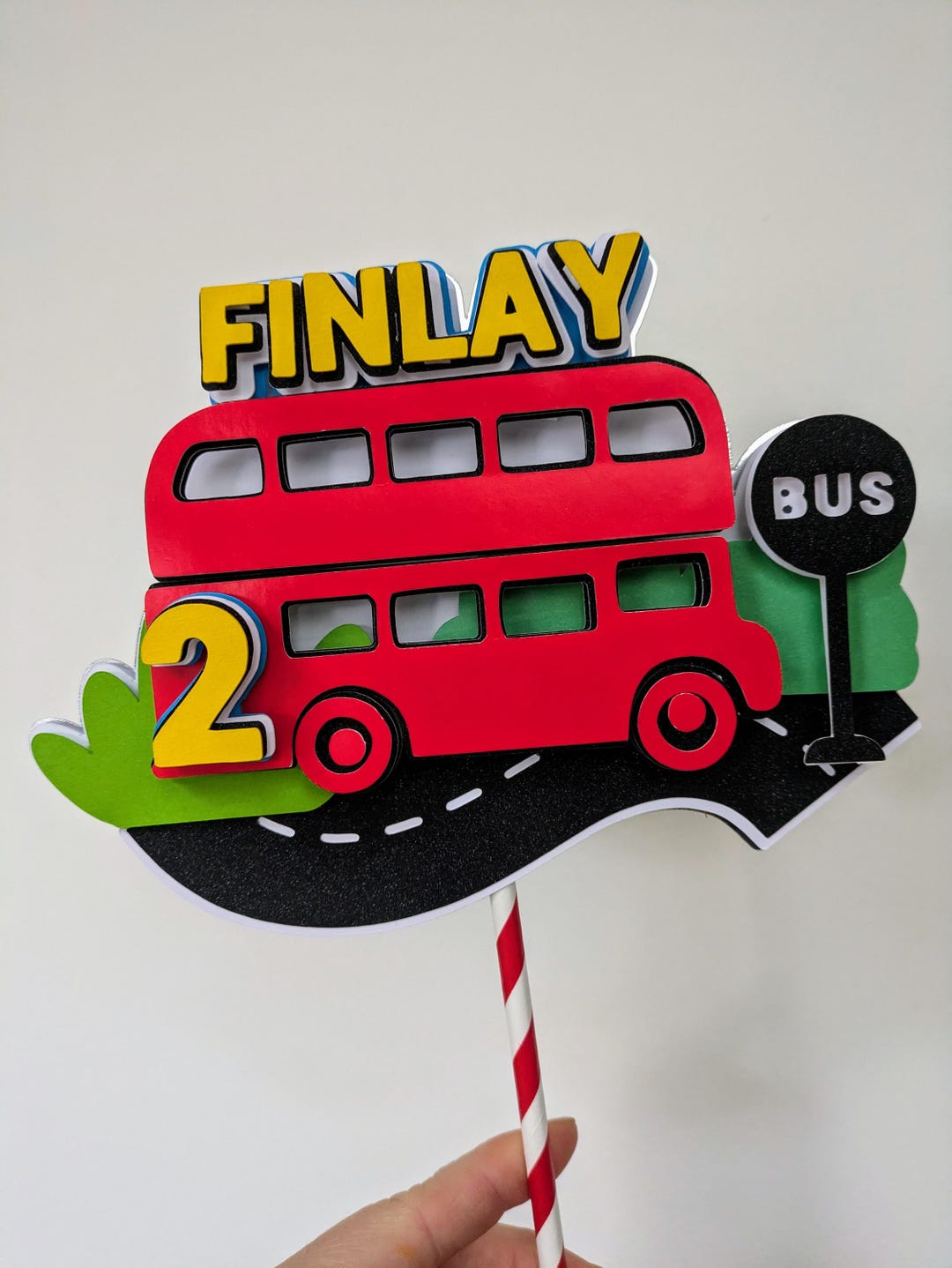Red Double Decker Bus Cake Topper. - Etsy UK