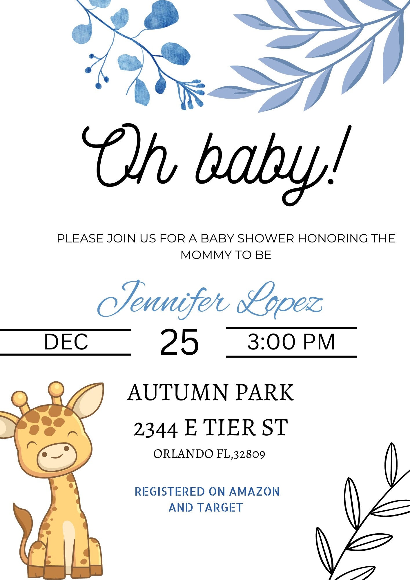 Printable Boy Baby Shower Invitations Template
