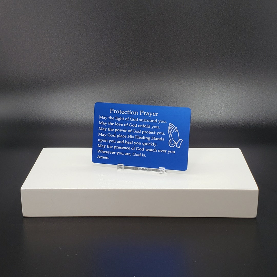 Protection Prayer Aluminum Wallet Card - Red, Green, Blue, Black, Gold ...