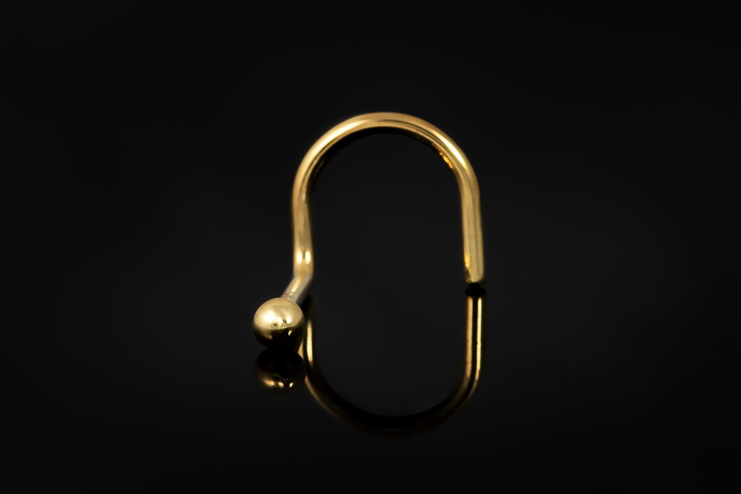 14k Yellow Solid Gold 2mm Ball Nose Screw Ring , 14k Gold Ball Nose ...
