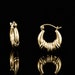 14k Gold Three Ridge Shrimp Hoops, Small Everyday Earrings - Etsy