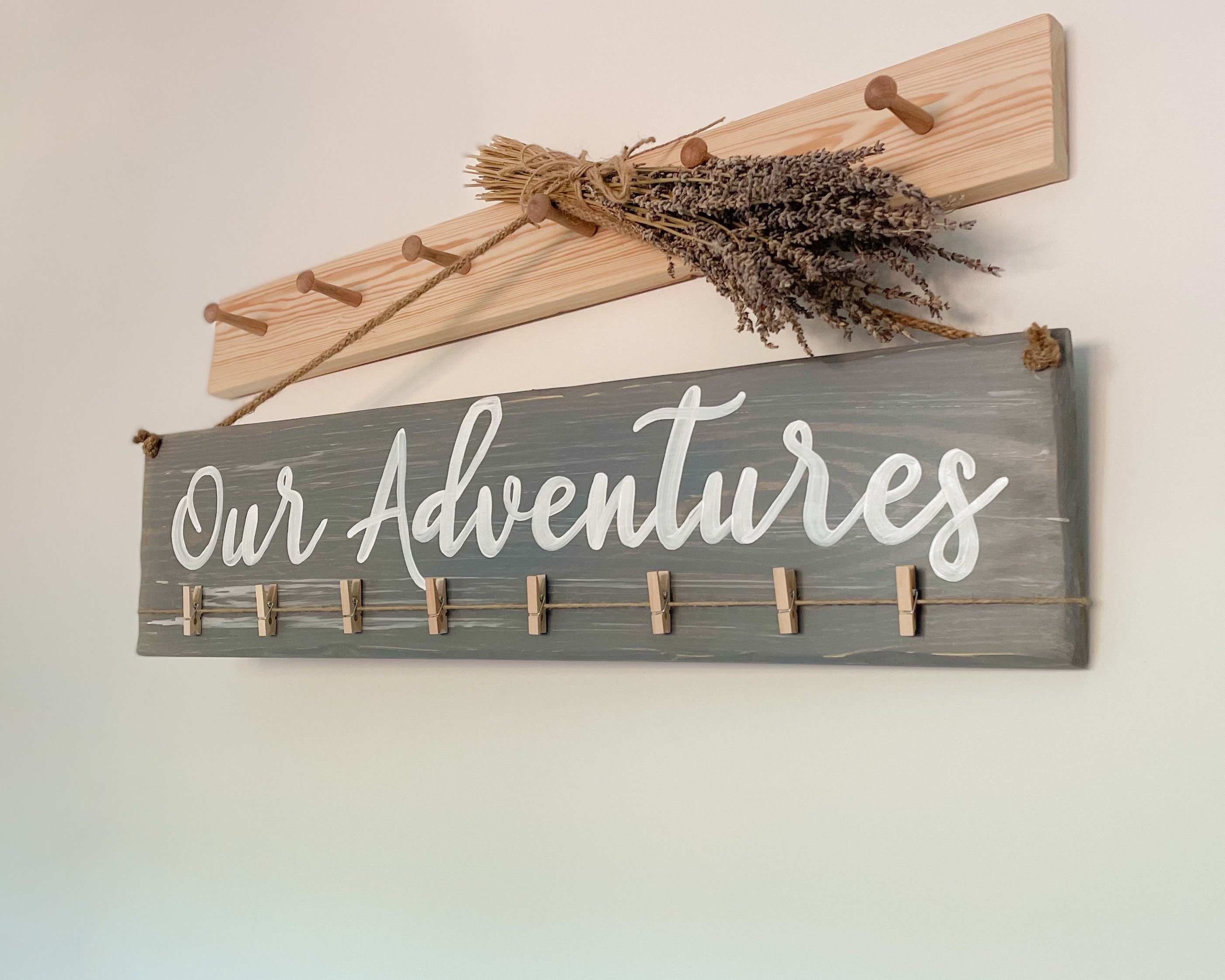 Our Adventures Photo Display Board Photo Hanging Board - Etsy UK