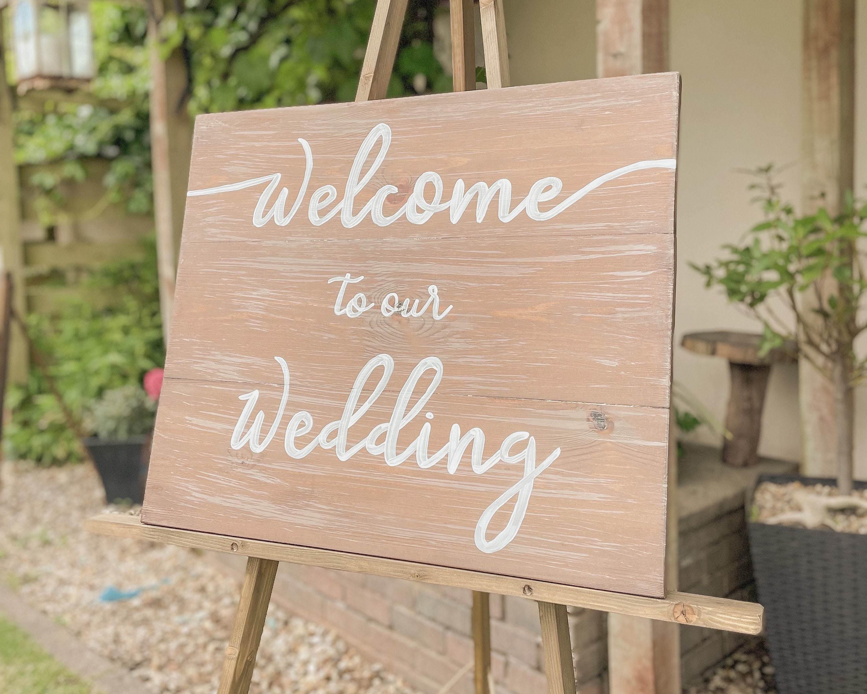 Wooden Wedding Welcome Sign Personalised Wedding Sign Rustic | Etsy