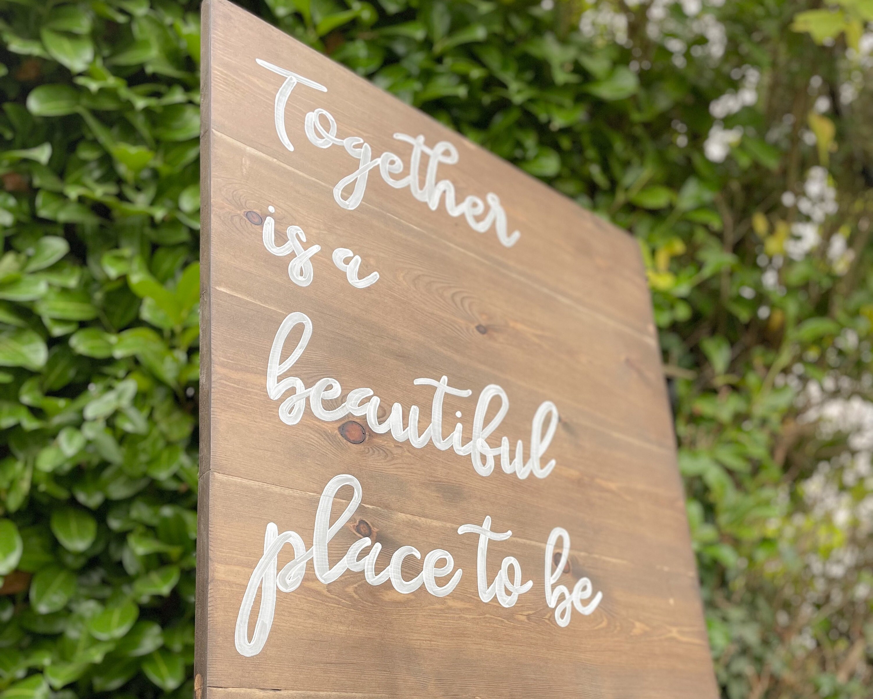 Wooden Together is A Beautiful Place to Be Wedding Sign - Etsy UK