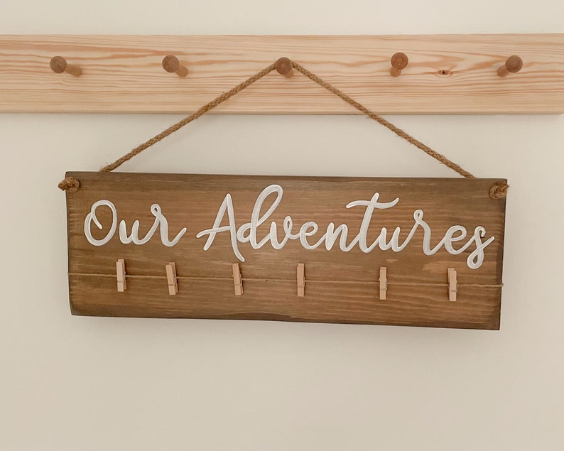 Our Adventures Photo Display Board Photo Hanging Board - Etsy UK