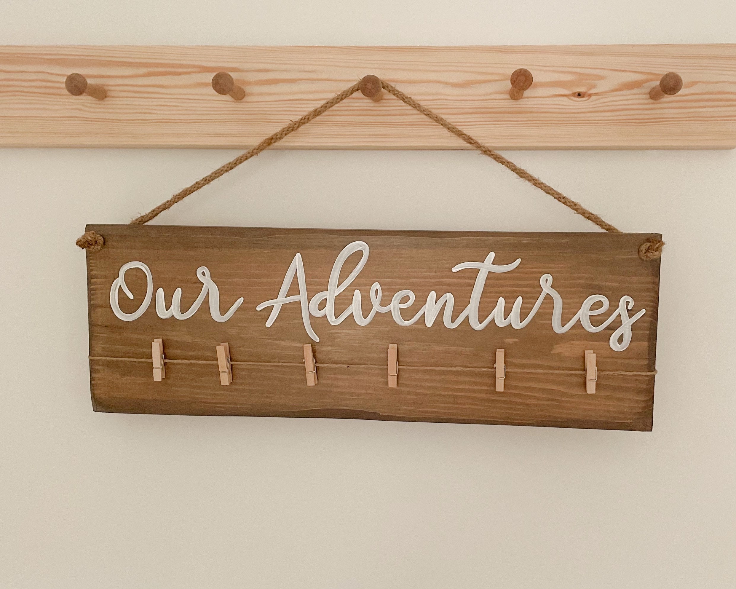 Our Adventures Photo Display Board Photo Hanging Board - Etsy UK