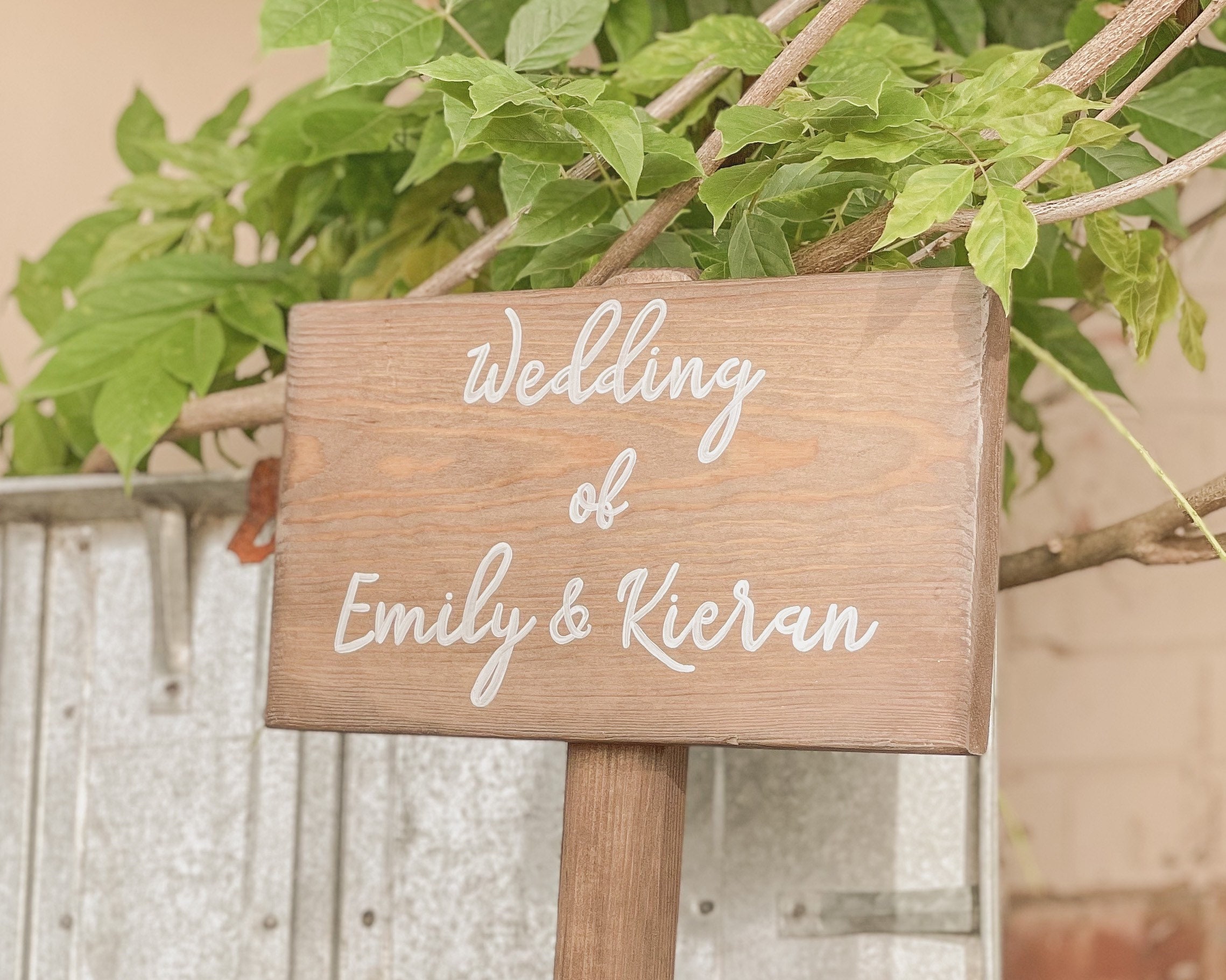 Small Wedding Welcome Sign, Personalised Wooden Wedding Sign, Wedding ...