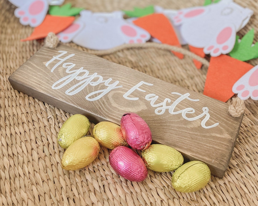 Happy Easter Sign, Wooden Easter Sign, Handmade Sign, Easter Decor ...