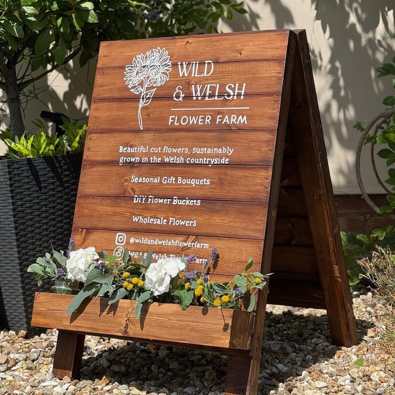 Wooden Business Sign Flowers - Etsy UK