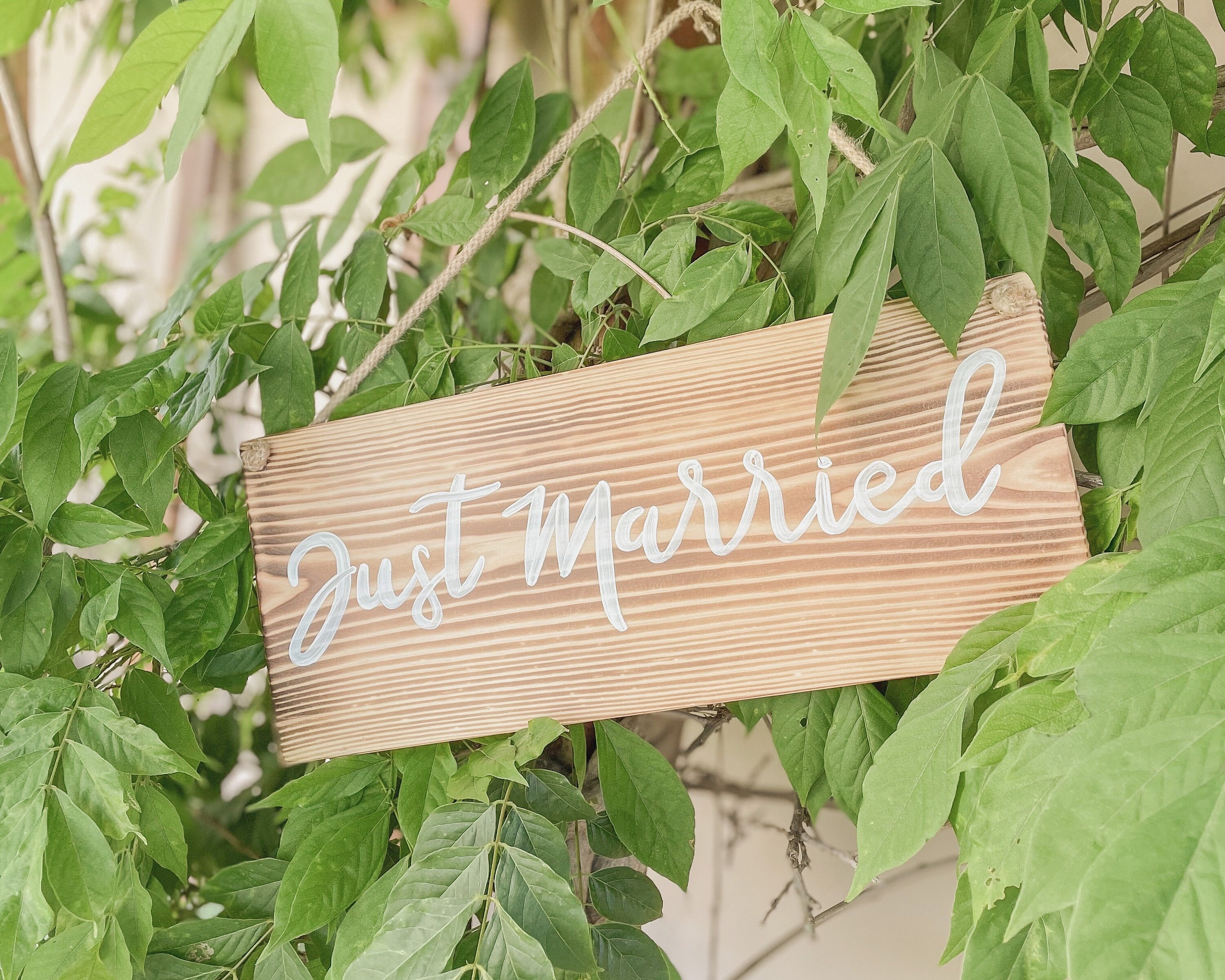Just Married Wooden Sign Just Married Hanging Sign Just - Etsy UK