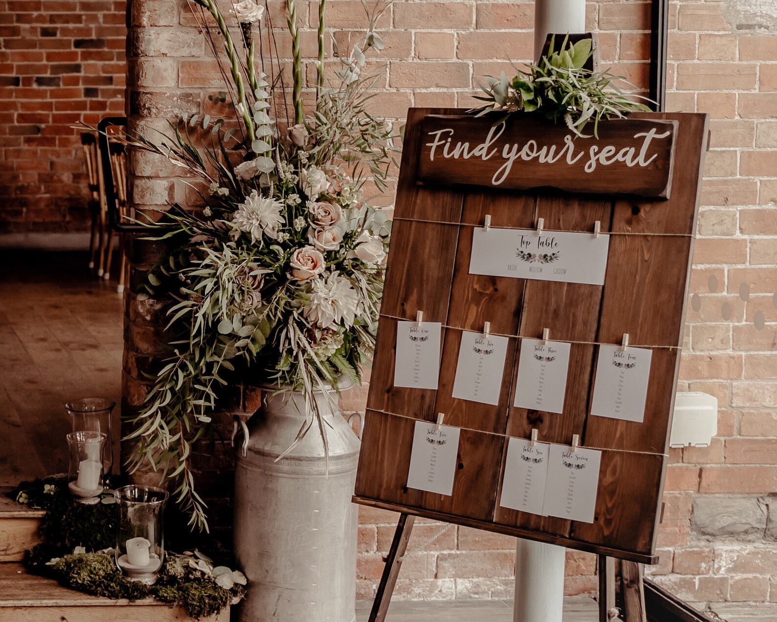 Wooden Wedding Table Plan (portrait), Find Your Seat Table Plan, Rustic ...