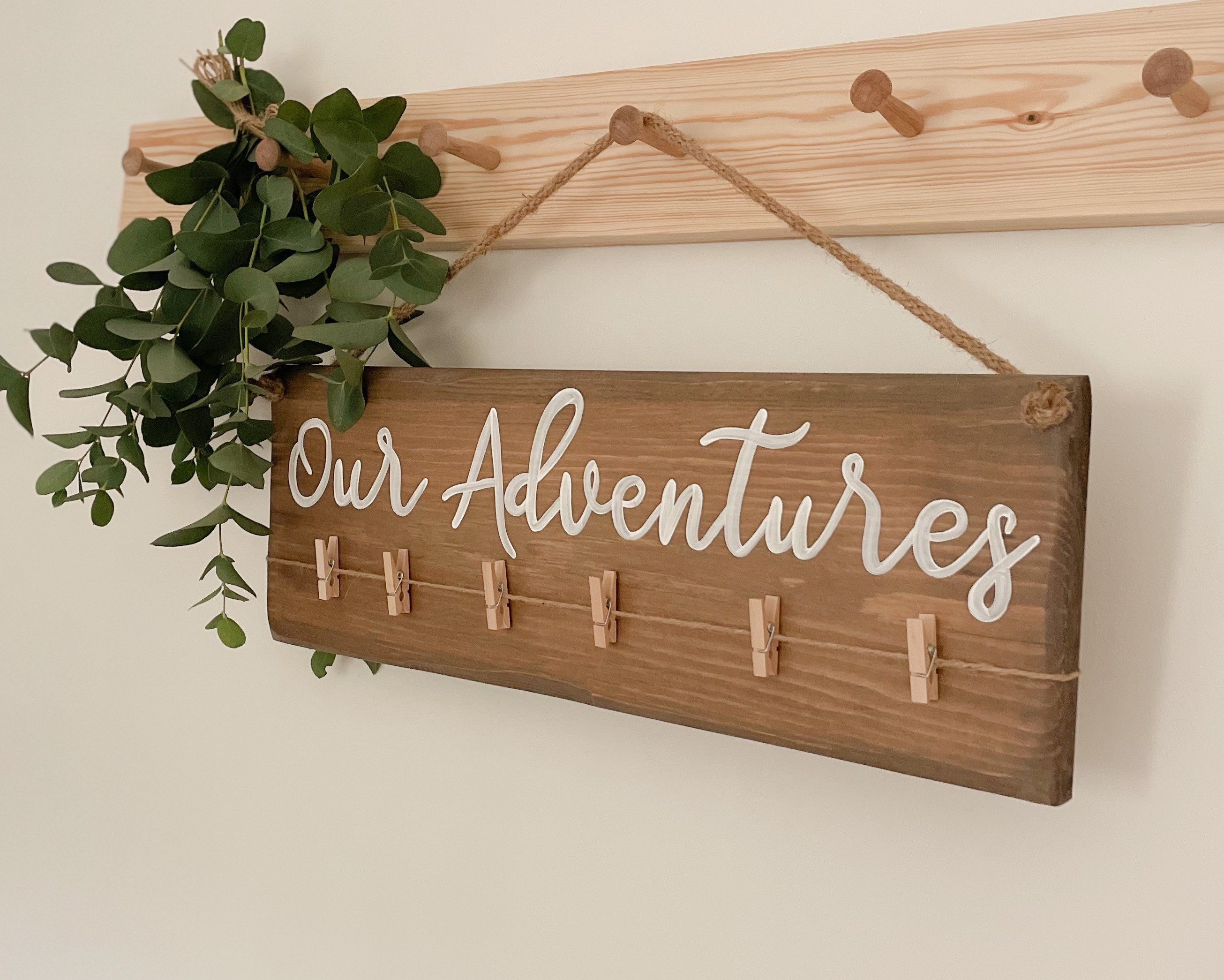 Our Adventures Photo Display Board Photo Hanging Board - Etsy UK