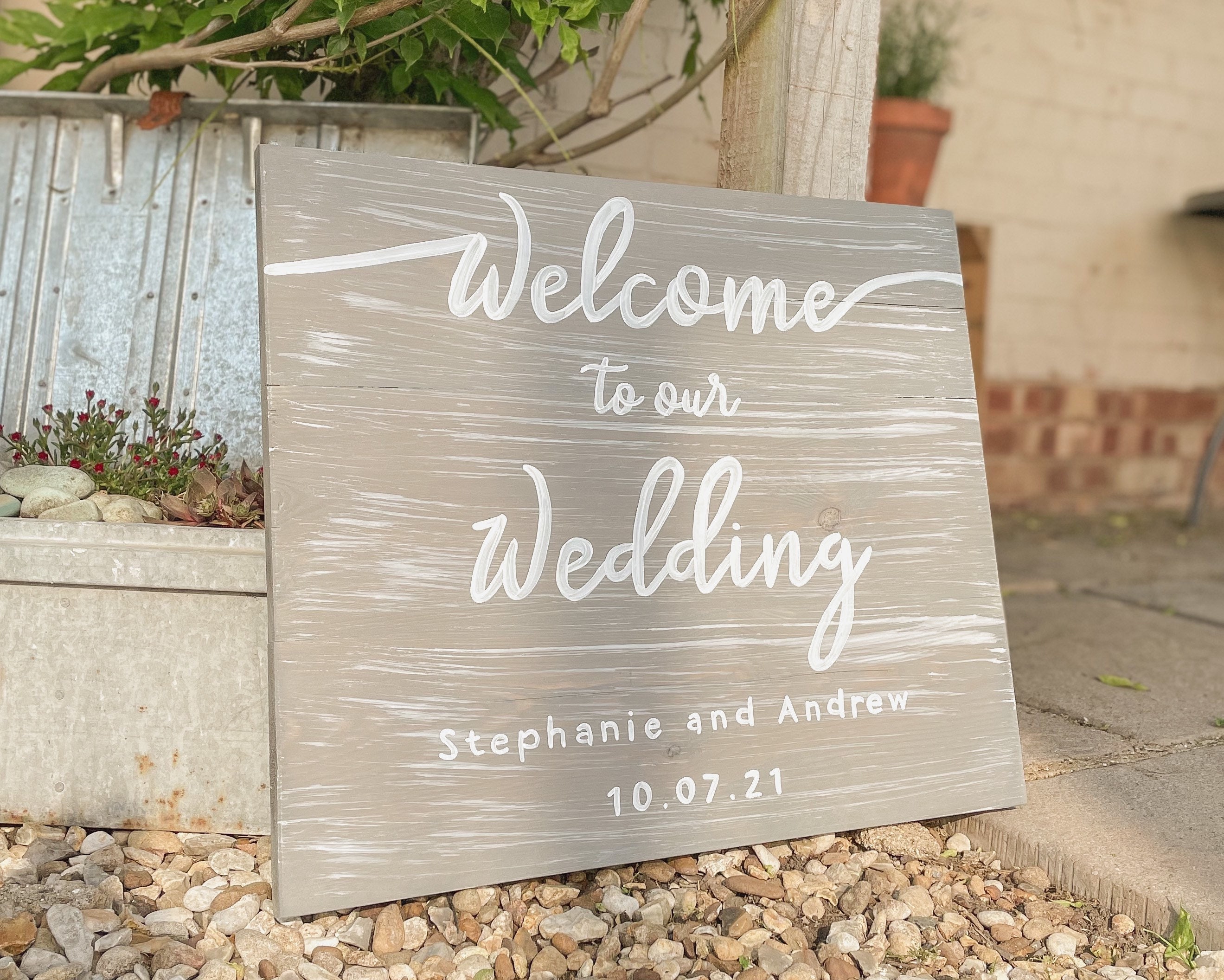 Wooden Wedding Welcome Sign Personalised Wedding Sign Rustic - Etsy UK