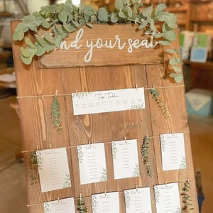 Wooden Wedding Table Plan (portrait), Find Your Seat Table Plan, Rustic ...