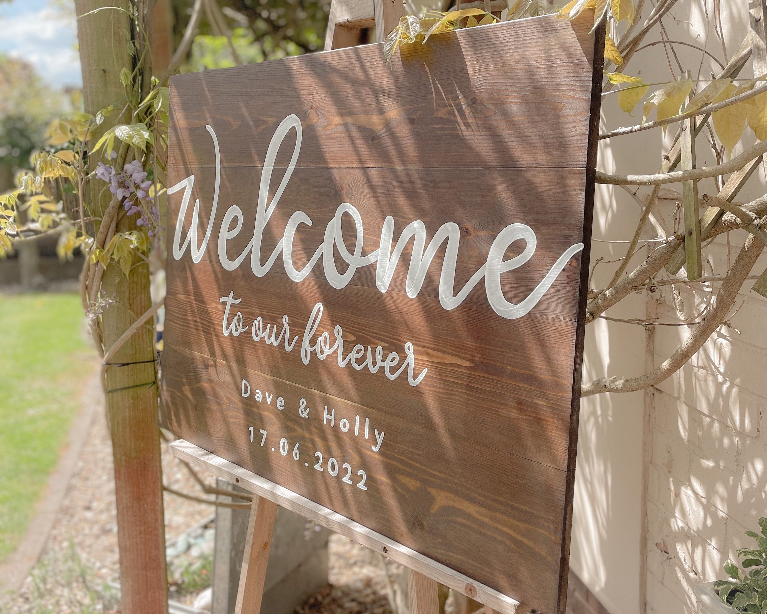 Wooden Wedding Welcome Sign Personalised Wedding Sign Rustic - Etsy UK
