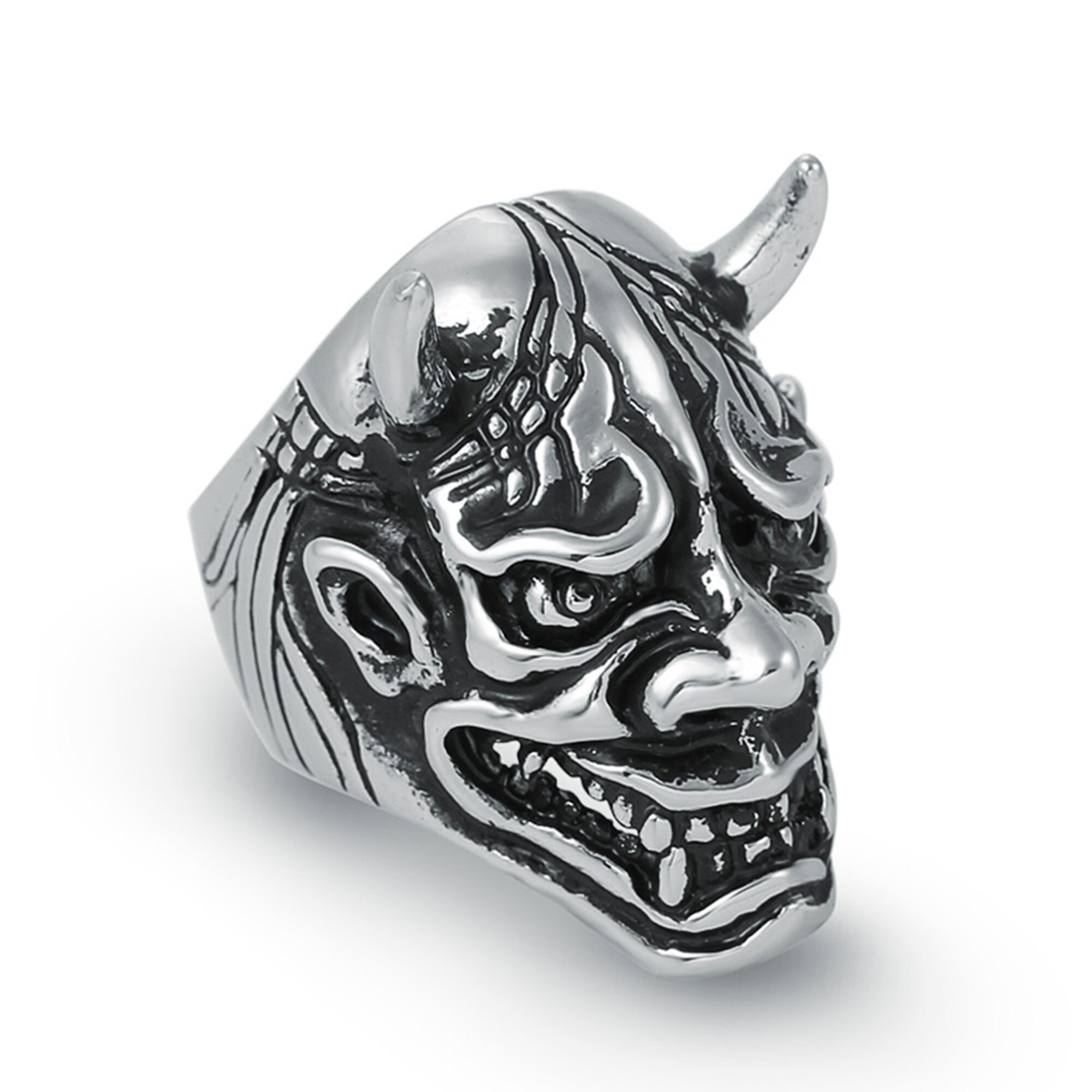 Stainless Steel Biker Rings for Men Boy,halloween Rings,devil Mask ...