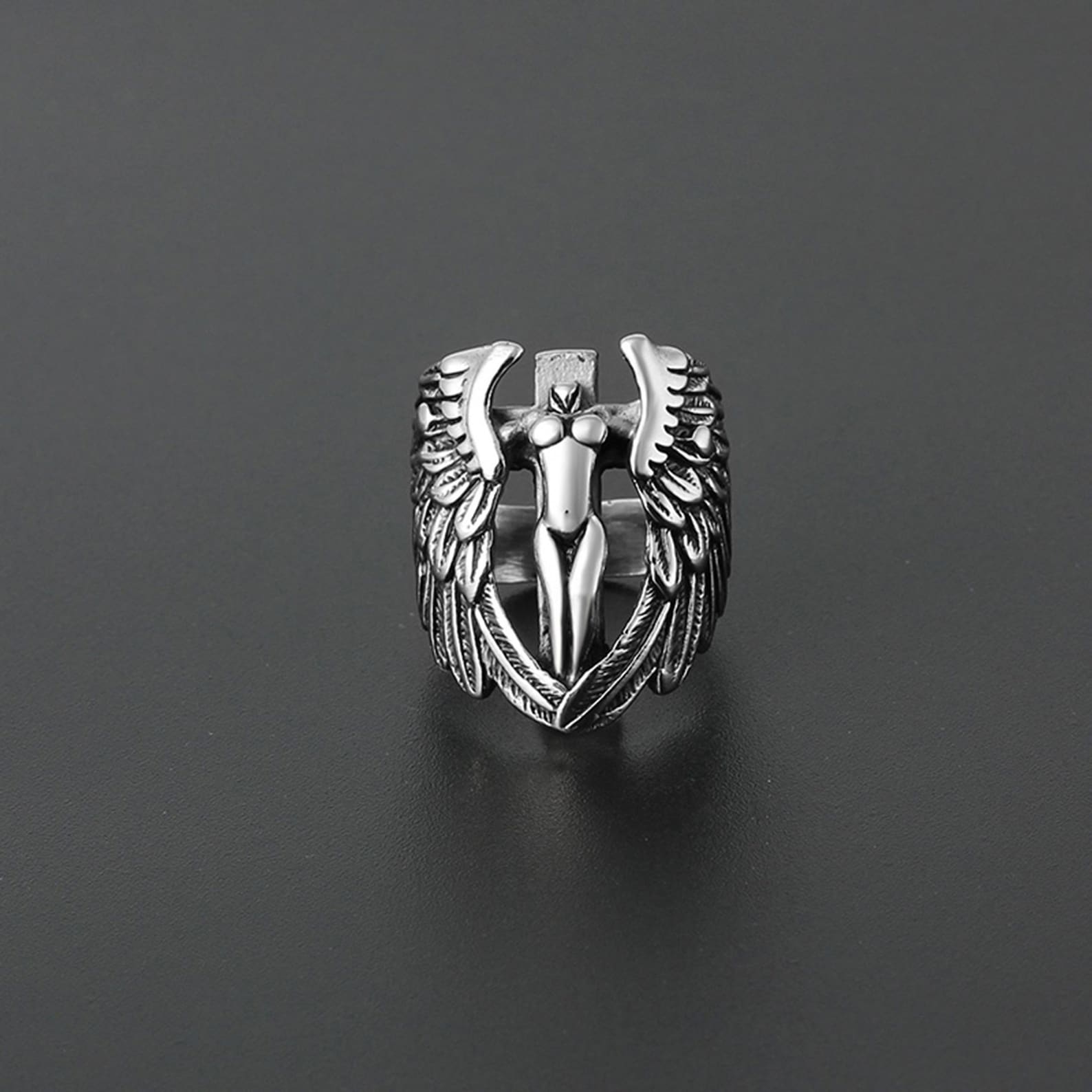 Men's Steel Ringsstainless Steel Angel Ringstitanium - Etsy