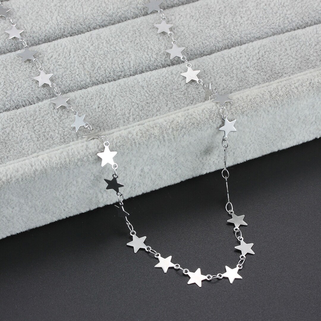 6 to 35 Inch Stainless Steel Pentagon Shaped Chains Link Necklace ...