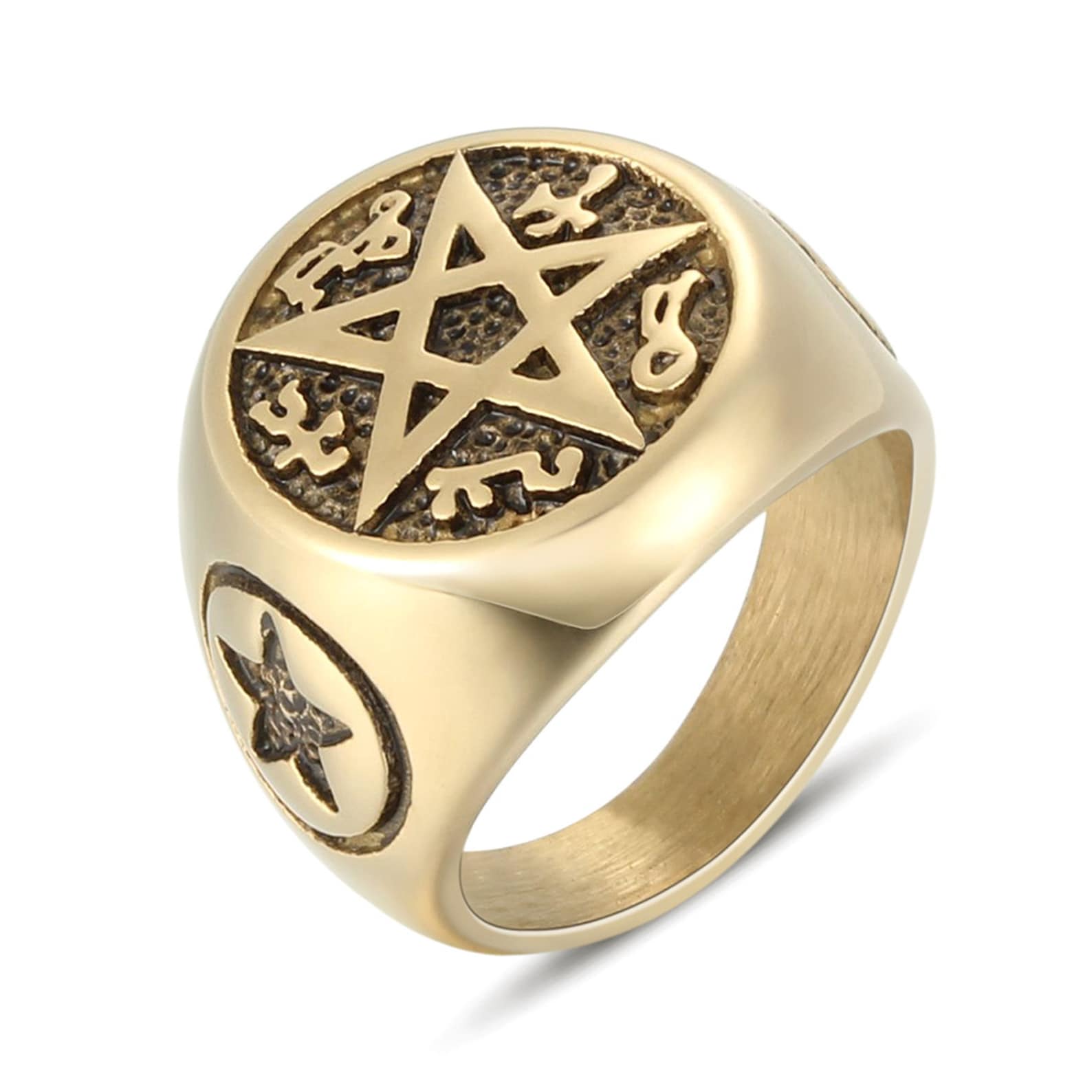 Men's Pentagram RingsStainless Steel Rings For Men | Etsy