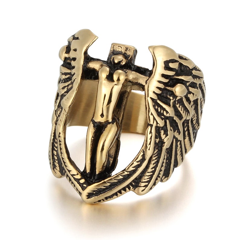 Men's Steel Ringsstainless Steel Angel Ringstitanium - Etsy