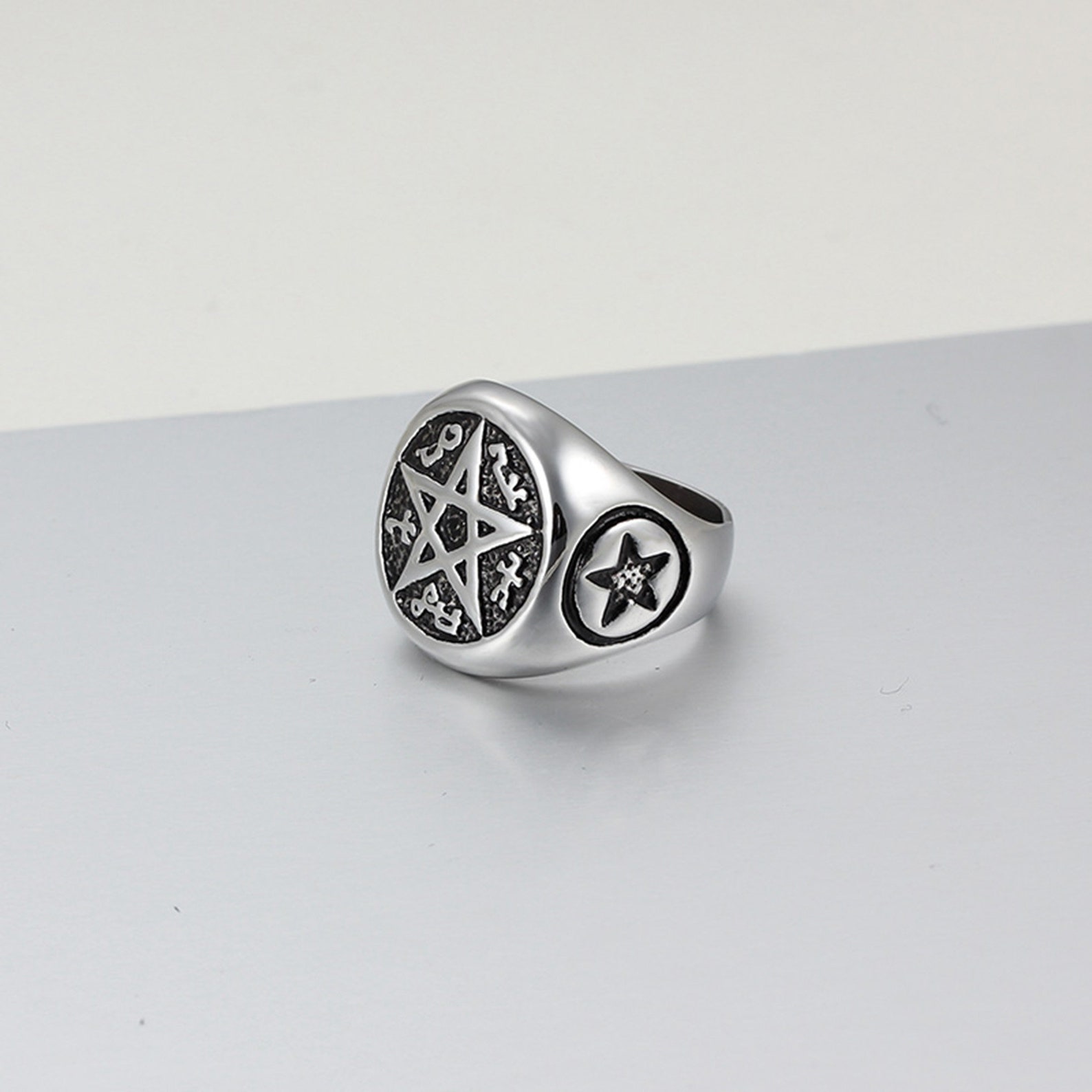 Men's Pentagram RingsStainless Steel Rings For Men | Etsy