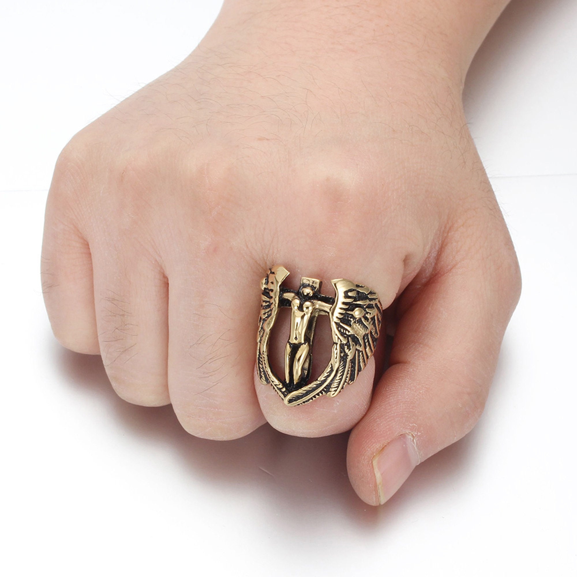 Men's Steel Ringsstainless Steel Angel Ringstitanium - Etsy Norway