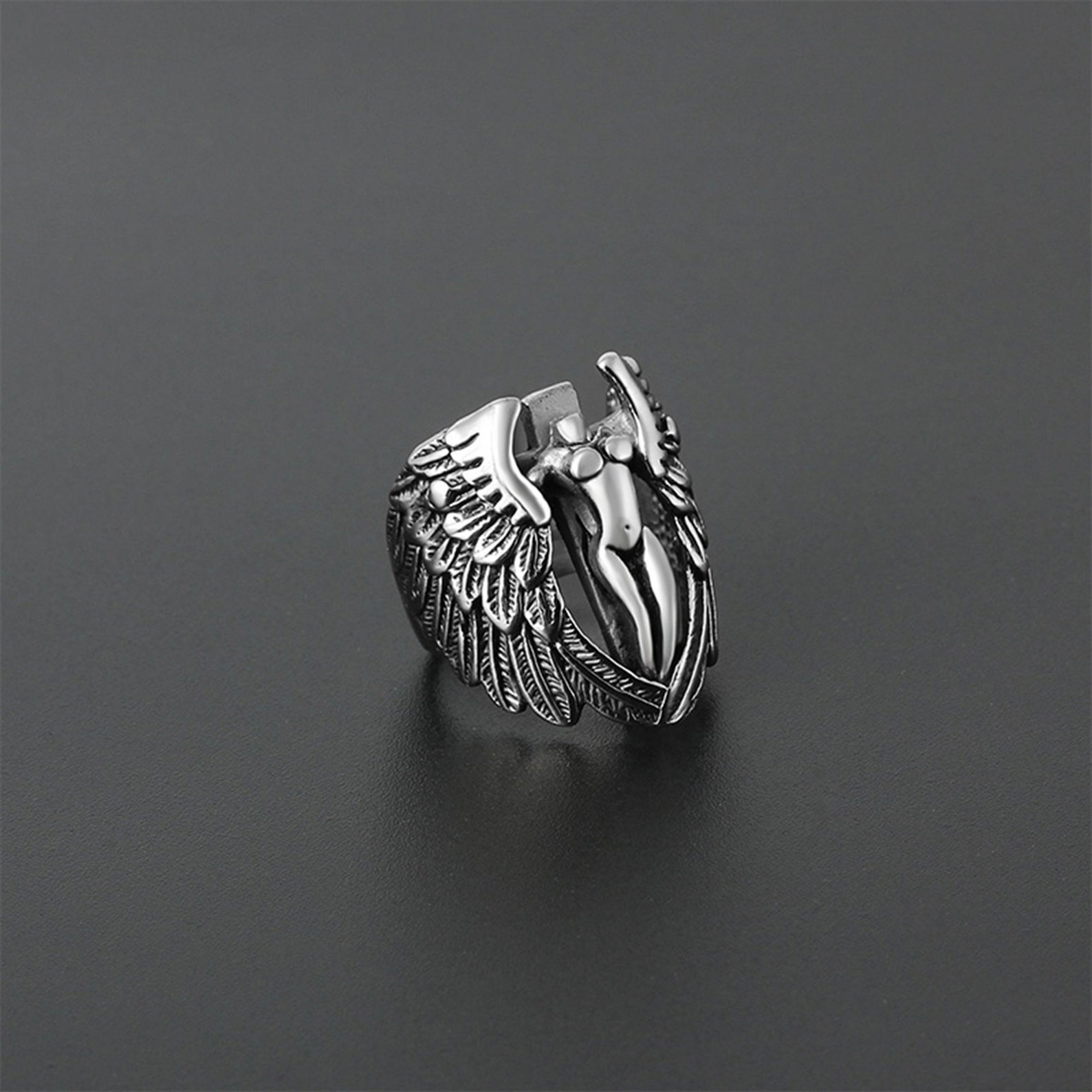 Men's Steel Ringsstainless Steel Angel Ringstitanium - Etsy
