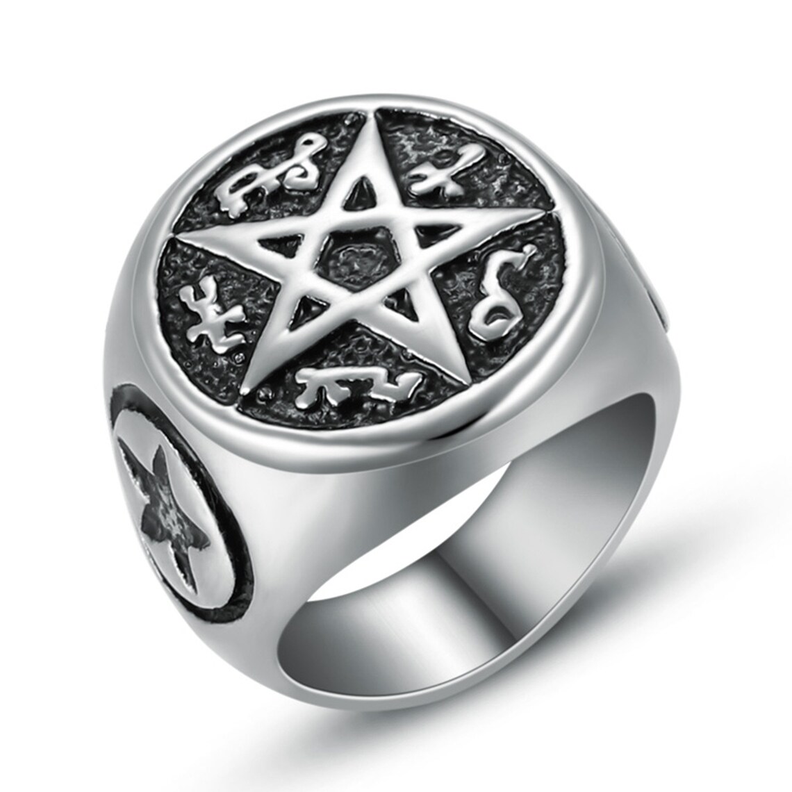 Men's Pentagram RingsStainless Steel Rings For Men | Etsy