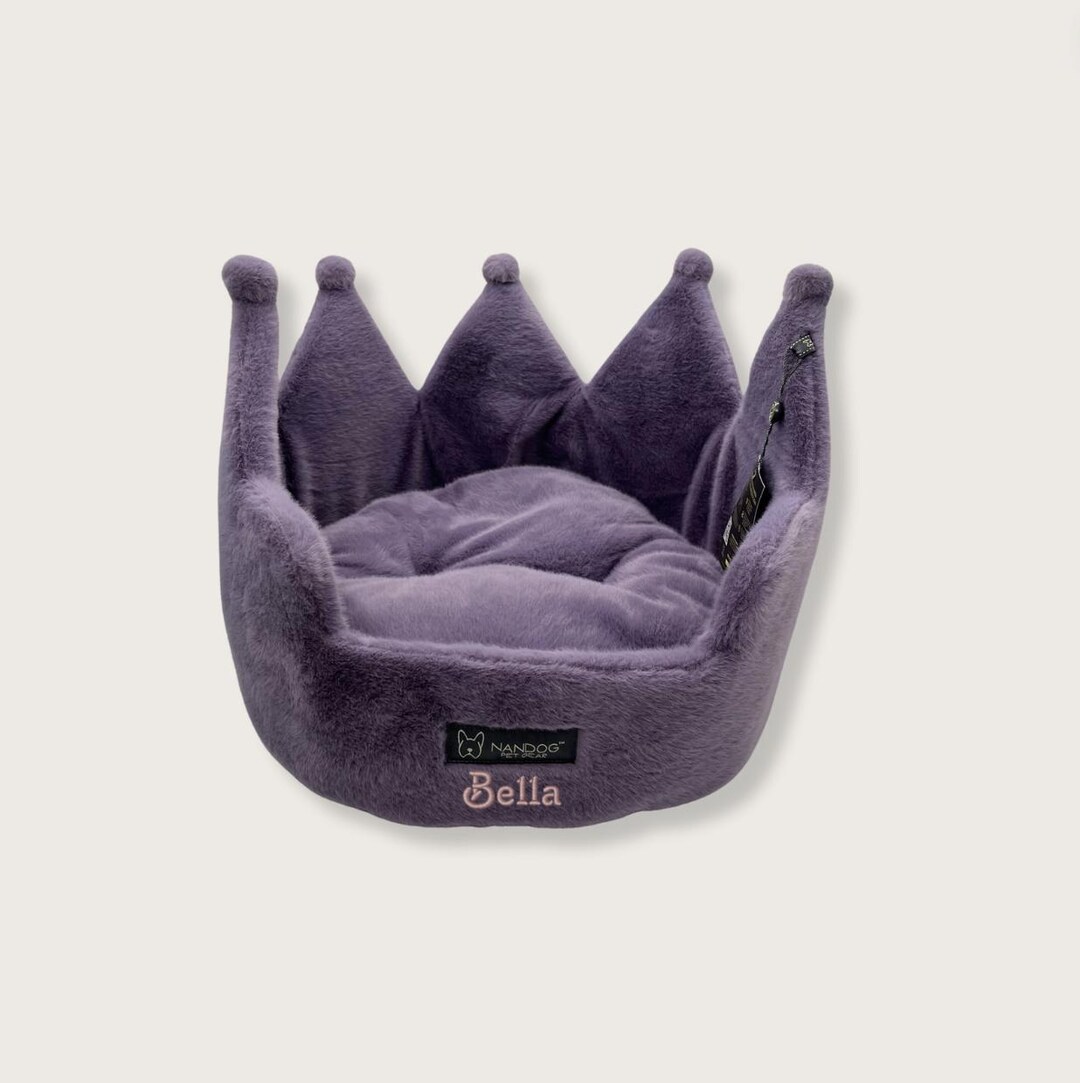 CUSTOM Embroidered Crown Bed | Fancy Dog Bed | Luxury Dog Bed | Luxury ...