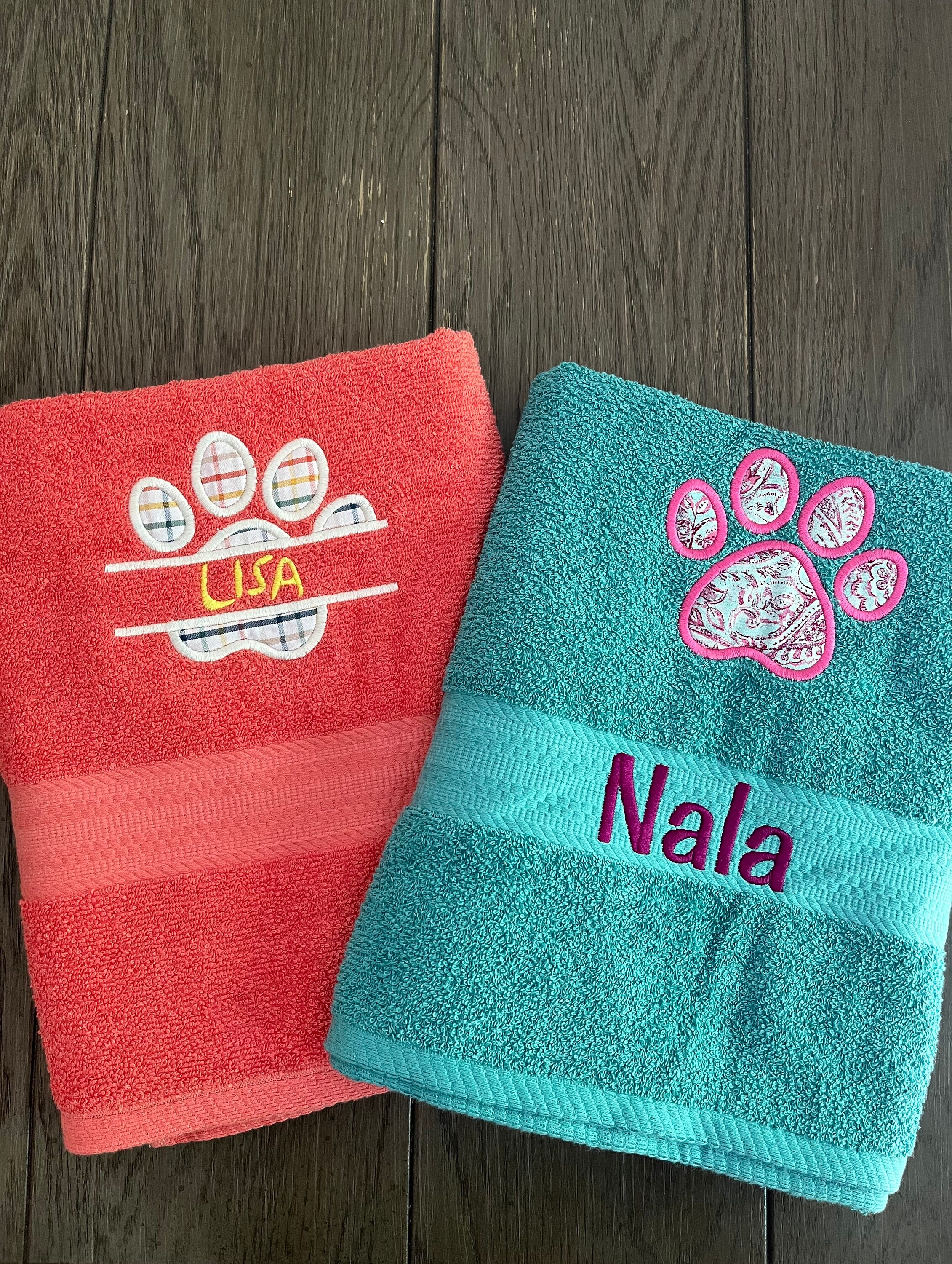 Personalized Dog Paw Towel: Custom Embroidered Pet Name, Soft Cotton - Etsy