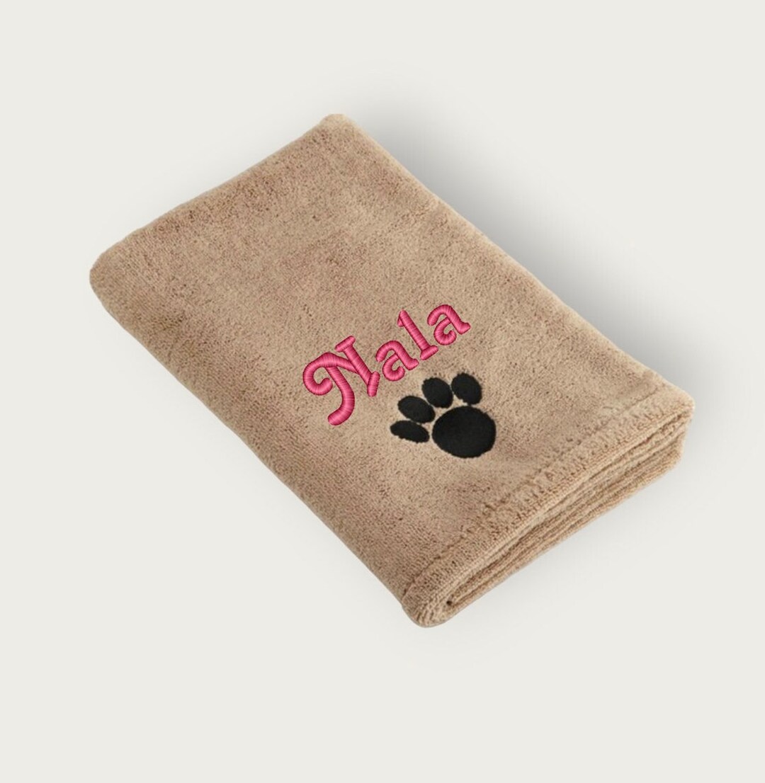Custom Embroidered Dog Towel: Microfiber Puppy Bath Towel - Etsy