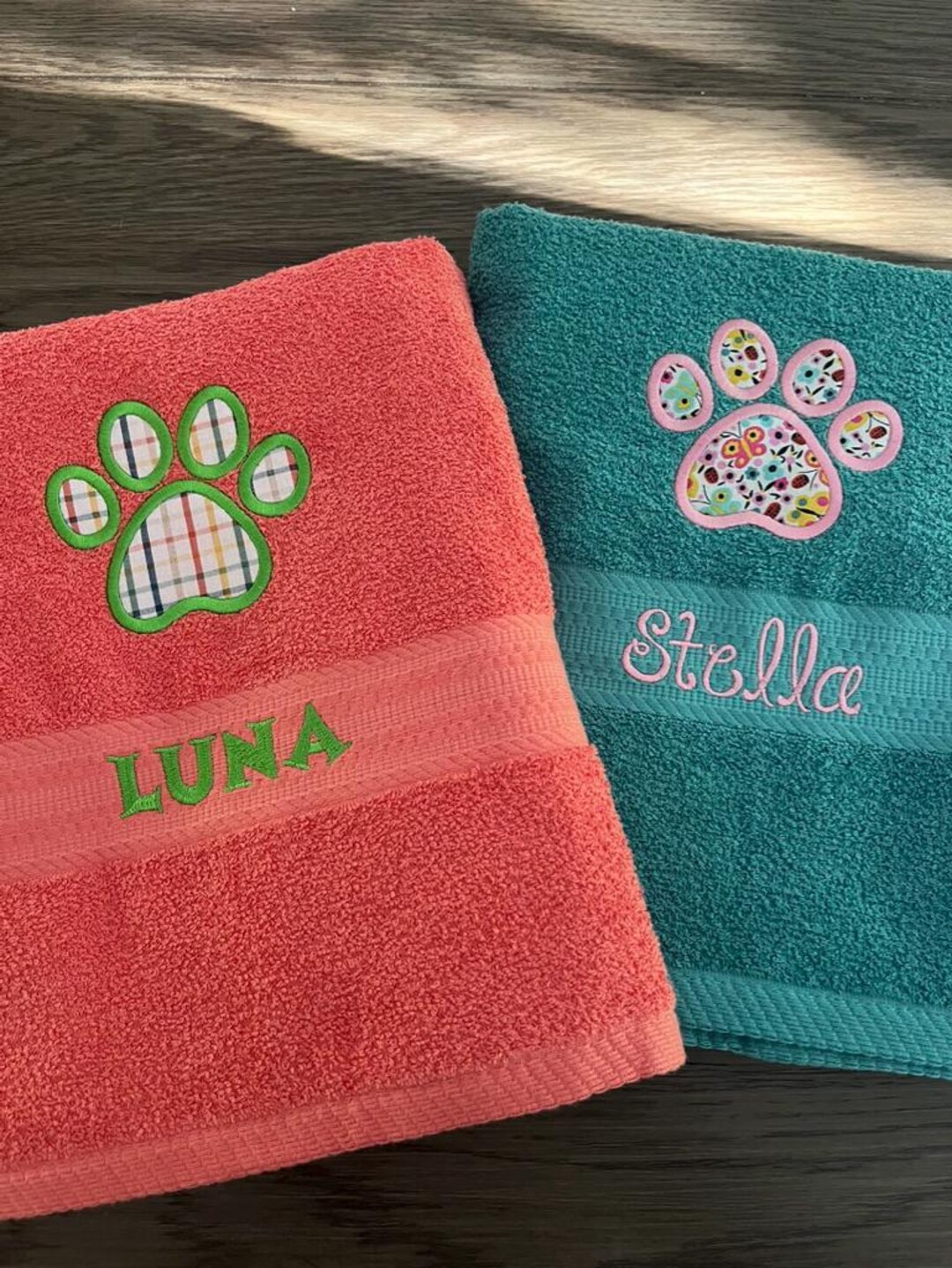 Personalized Dog Paw Towel: Custom Embroidered Pet Name, Soft Cotton - Etsy