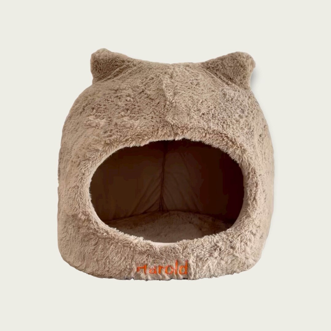 CUSTOM Embroidered Cat Bed Personalized Cat Bed Cat Cave With Name Cat ...