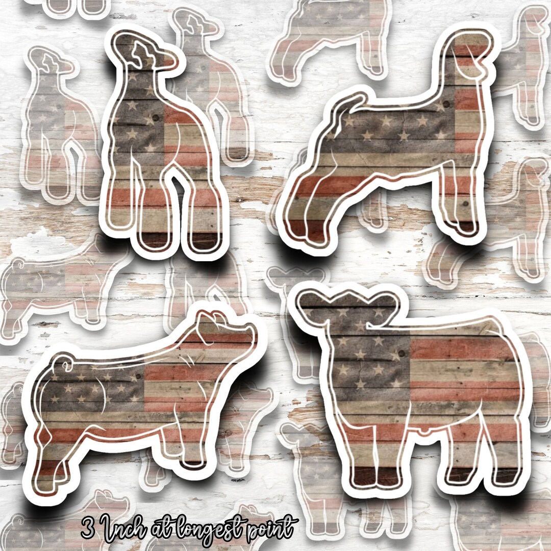 American Flag Livestock Stickers - Etsy