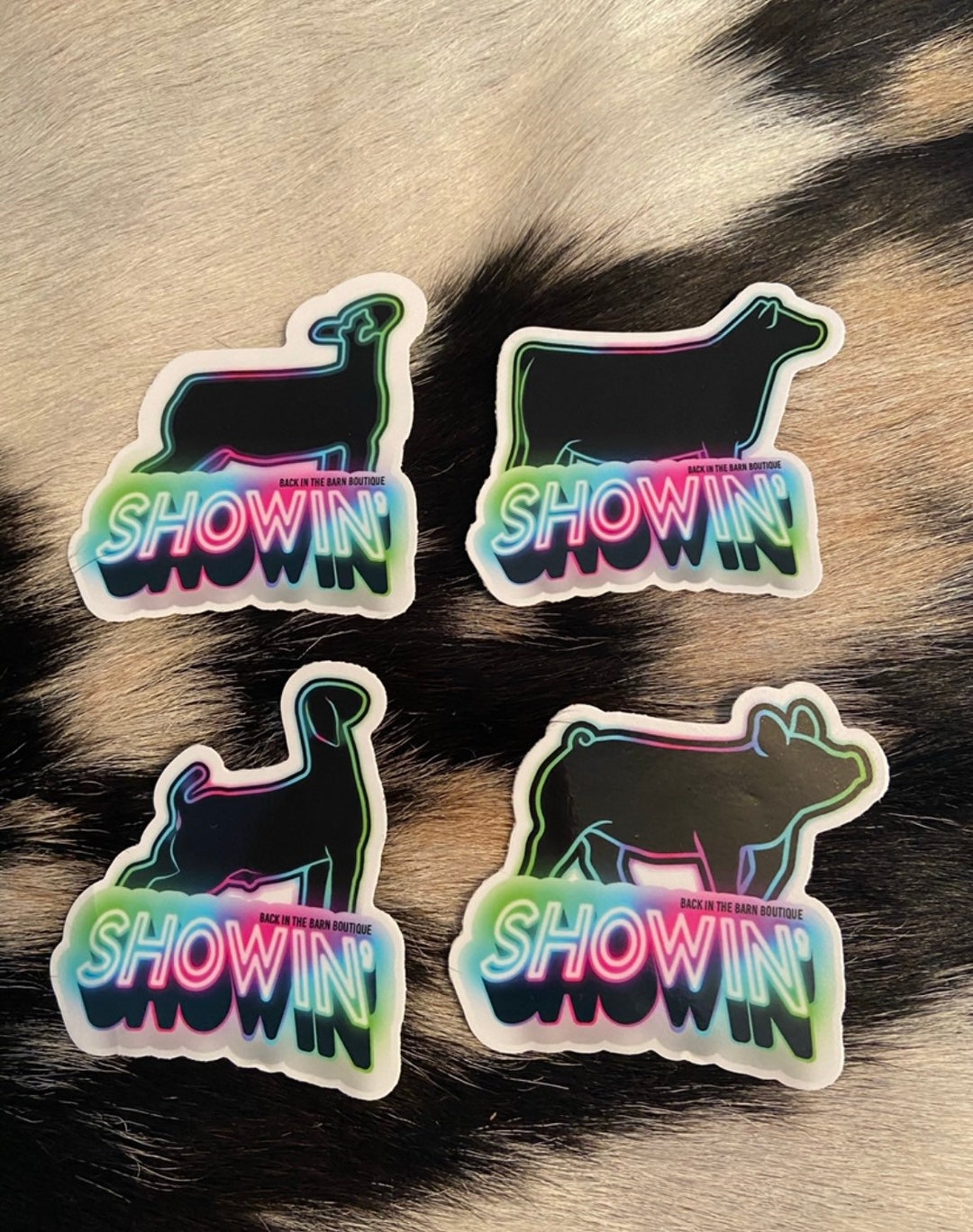 Neon Light Livestock Stickers - Etsy