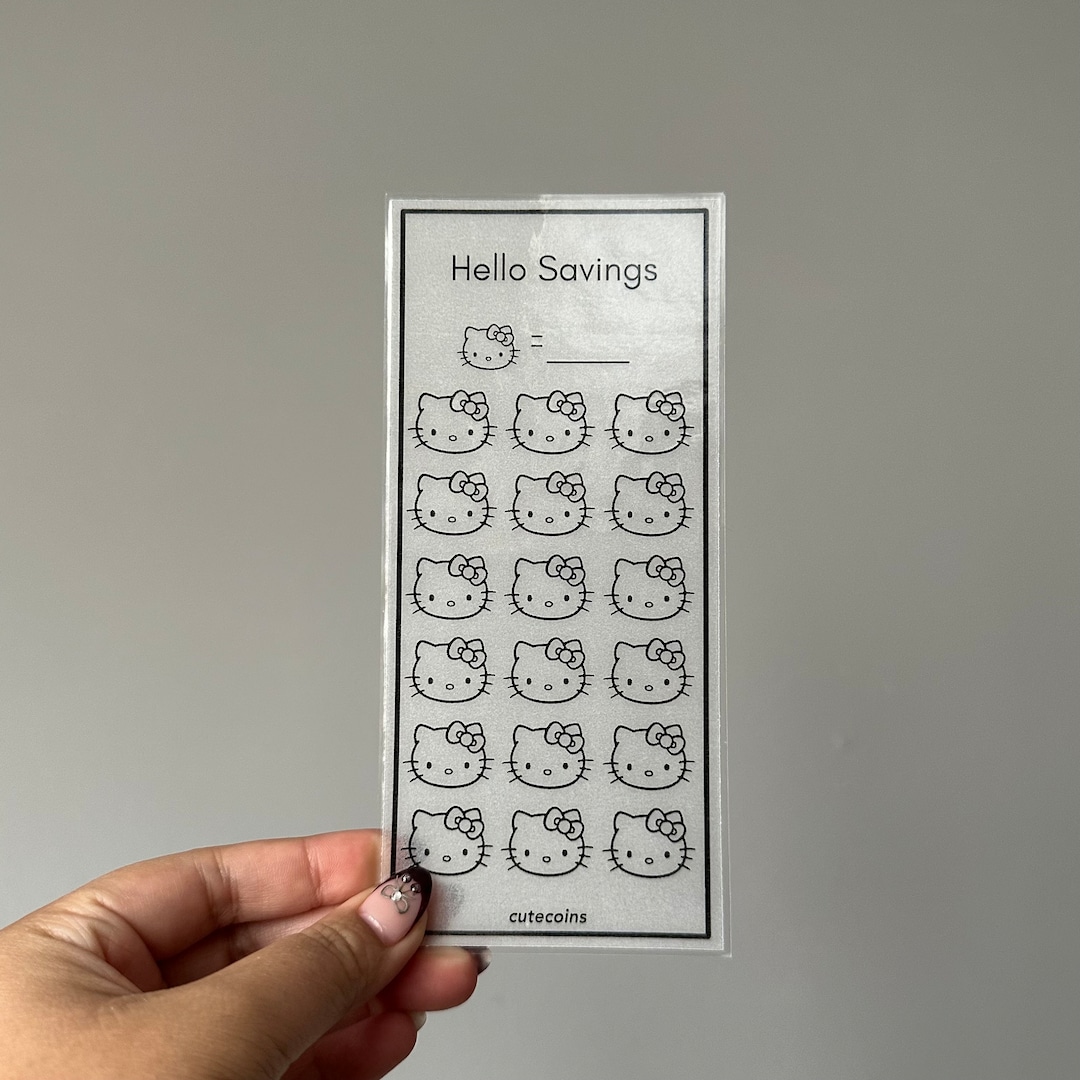 Hello Kitty Savings Challenge Reusable Cute Homemade Budgeting Cash ...