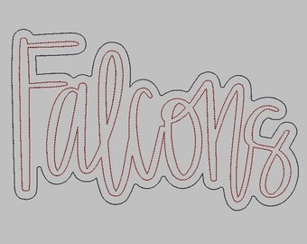 Falcons Double Stack Applique/embroidery Design Hand Lettered Design Instant Download - Etsy