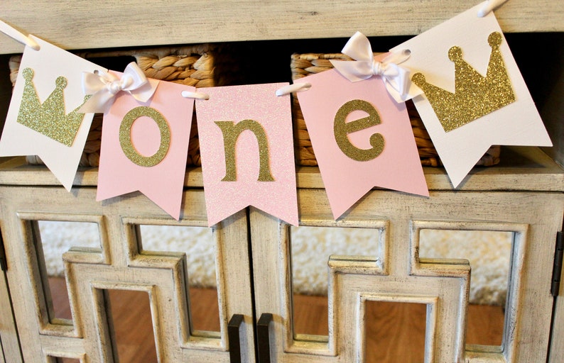 Pink and Gold Photo Banner Crown Photo Banner Princess | Etsy
