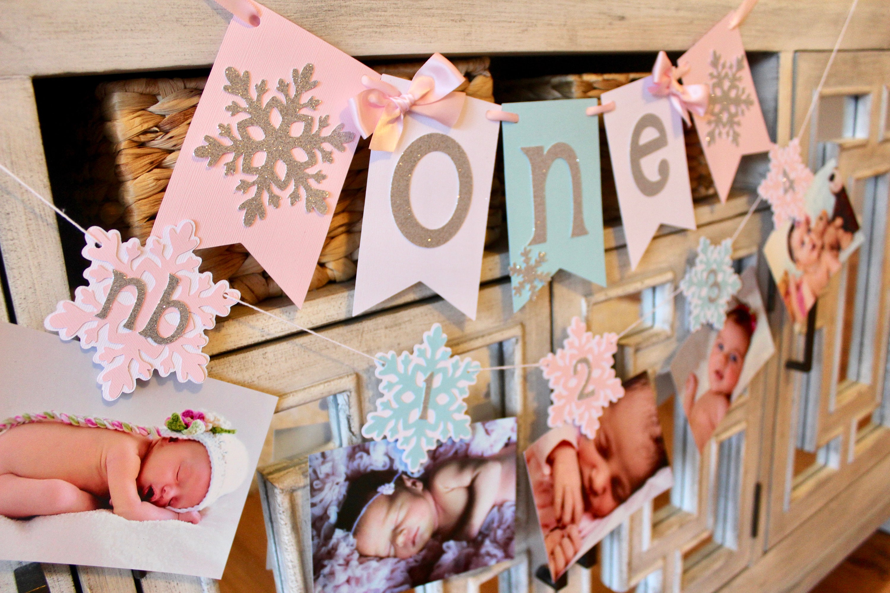 Winter Wonderland Banner Winter Wonderland Birthday Pink and - Etsy