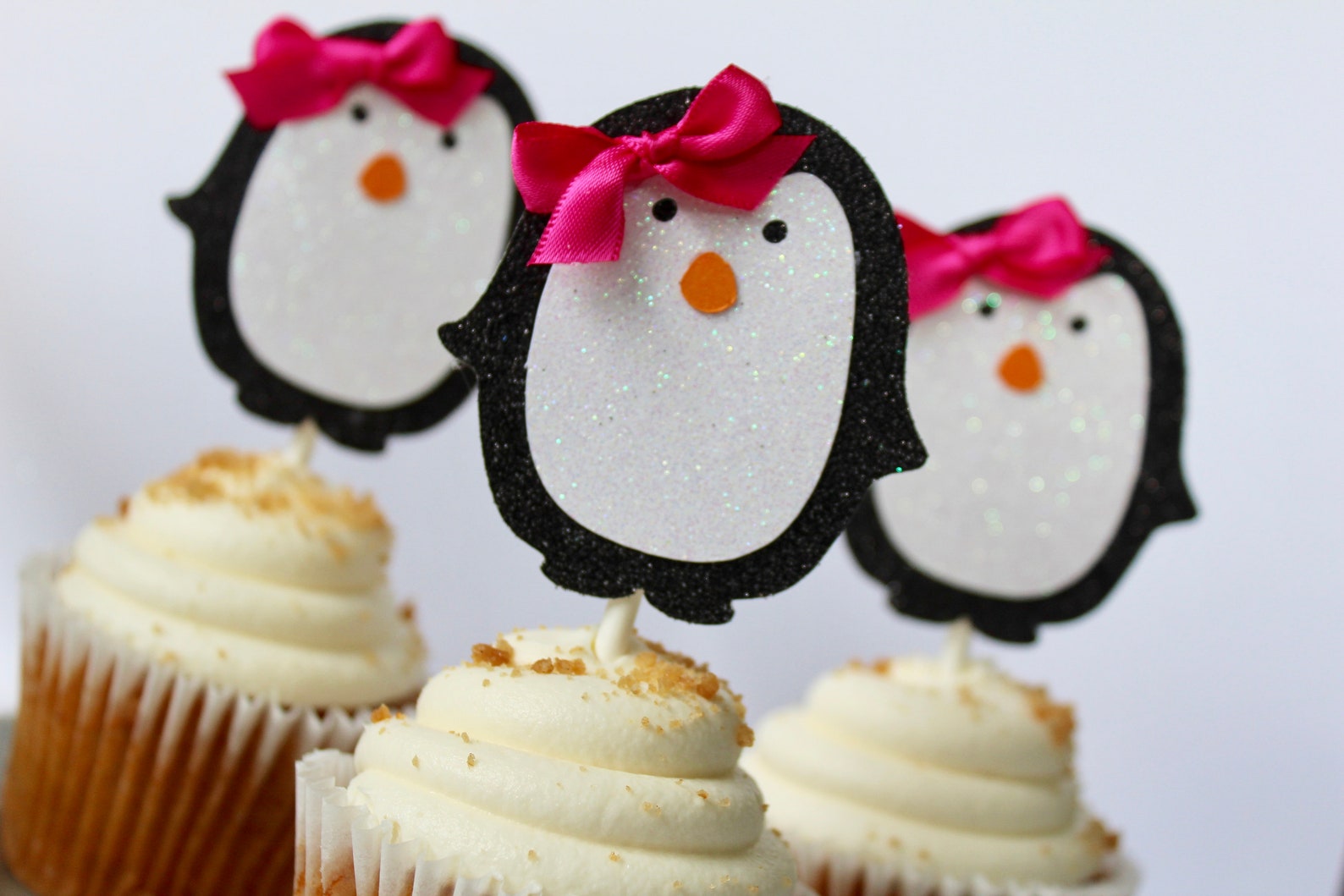 Girl Penguin Birthday Cake Topper Penguin Banner Penguin - Etsy