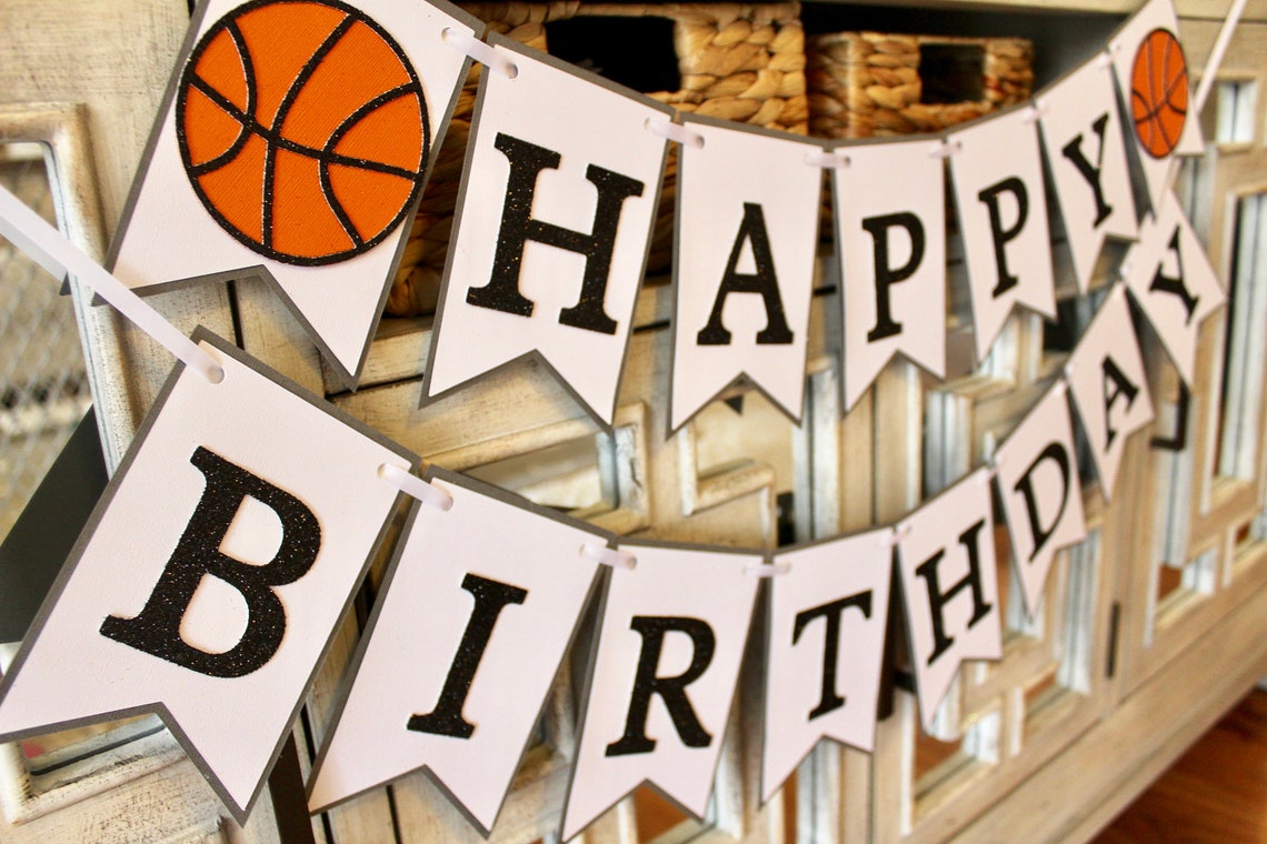 Basketball Birthday Banner Basketball Birthday Decorations | Etsy