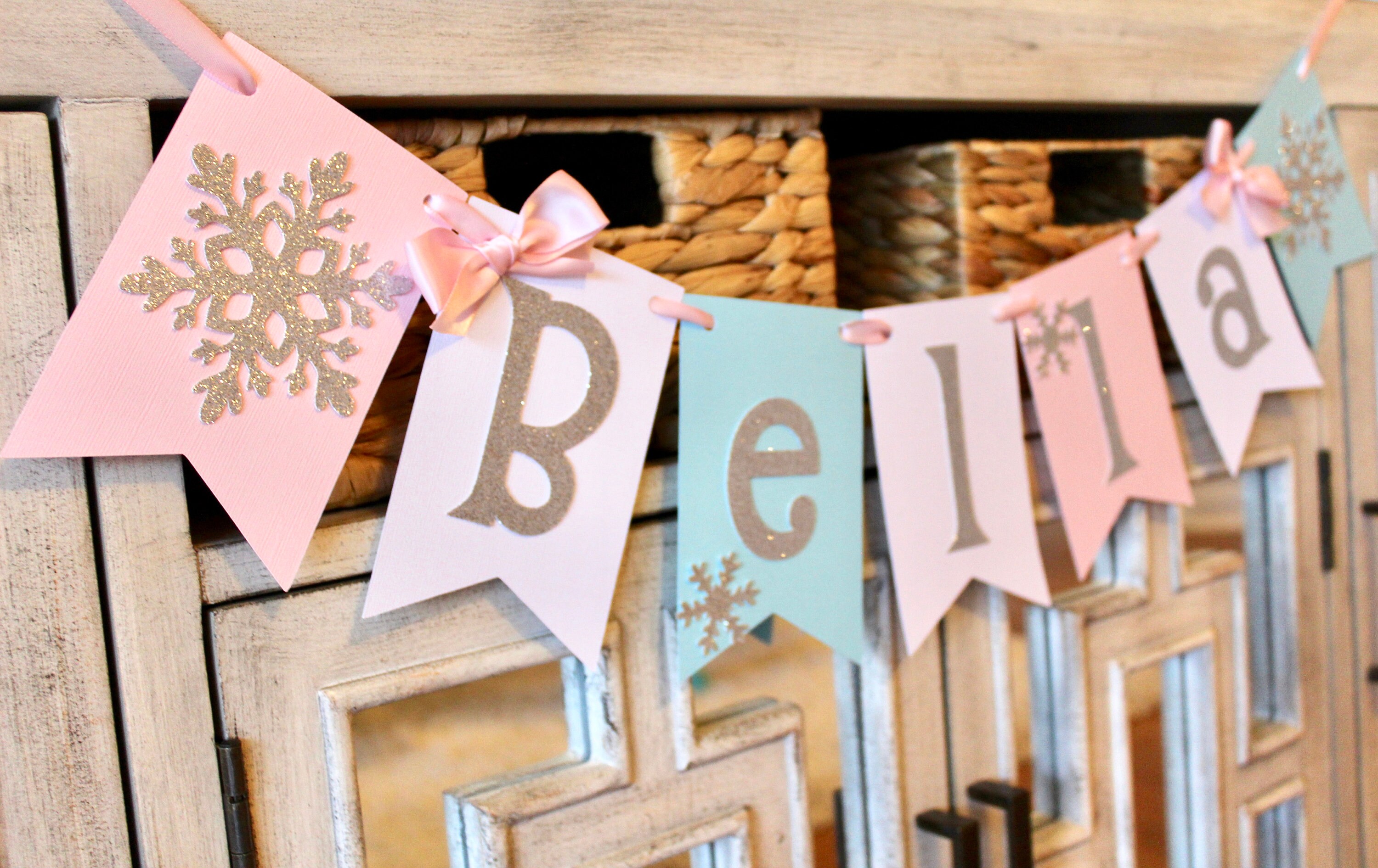 Winter Wonderland Banner Winter Wonderland Birthday Pink and - Etsy