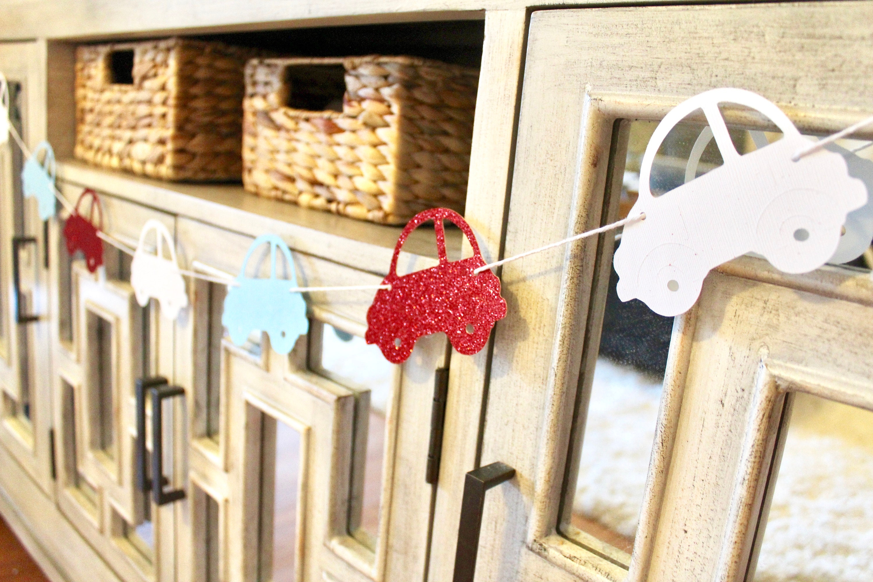 Car Birthday Decorations Little Red Car Banner Car Party - Etsy