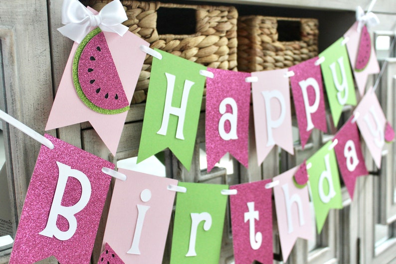 Watermelon Birthday Decorations One in a Melon Birthday - Etsy