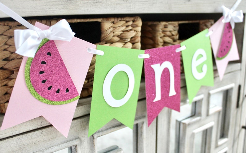 Watermelon Birthday Decorations One in a Melon Birthday - Etsy