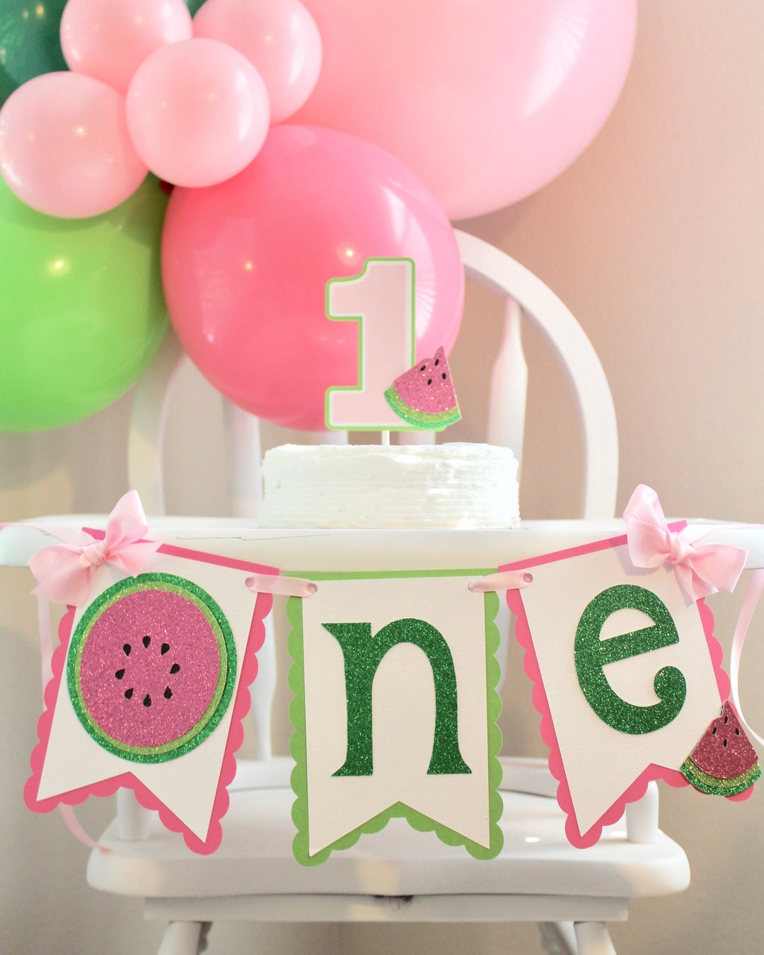Watermelon Birthday Decorations, One in a Melon Birthday Banner ...