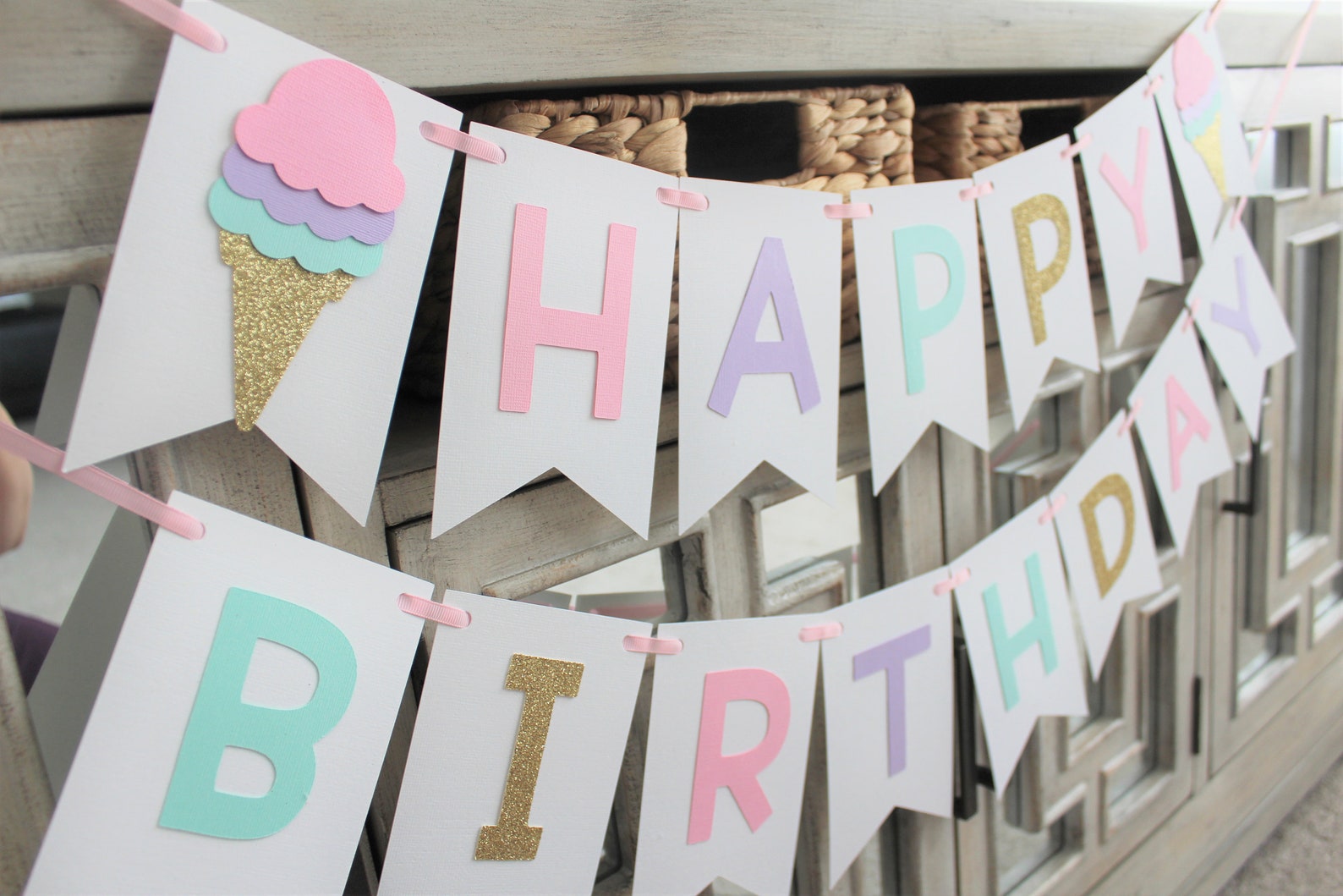 Ice Cream Birthday Ice Cream Banner Ice Cream Party Ice - Etsy