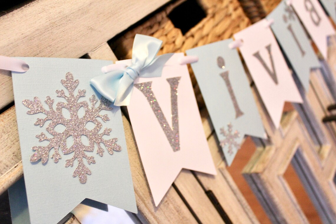 Winter Wonderland Name Banner Winter Birthday Decorations - Etsy