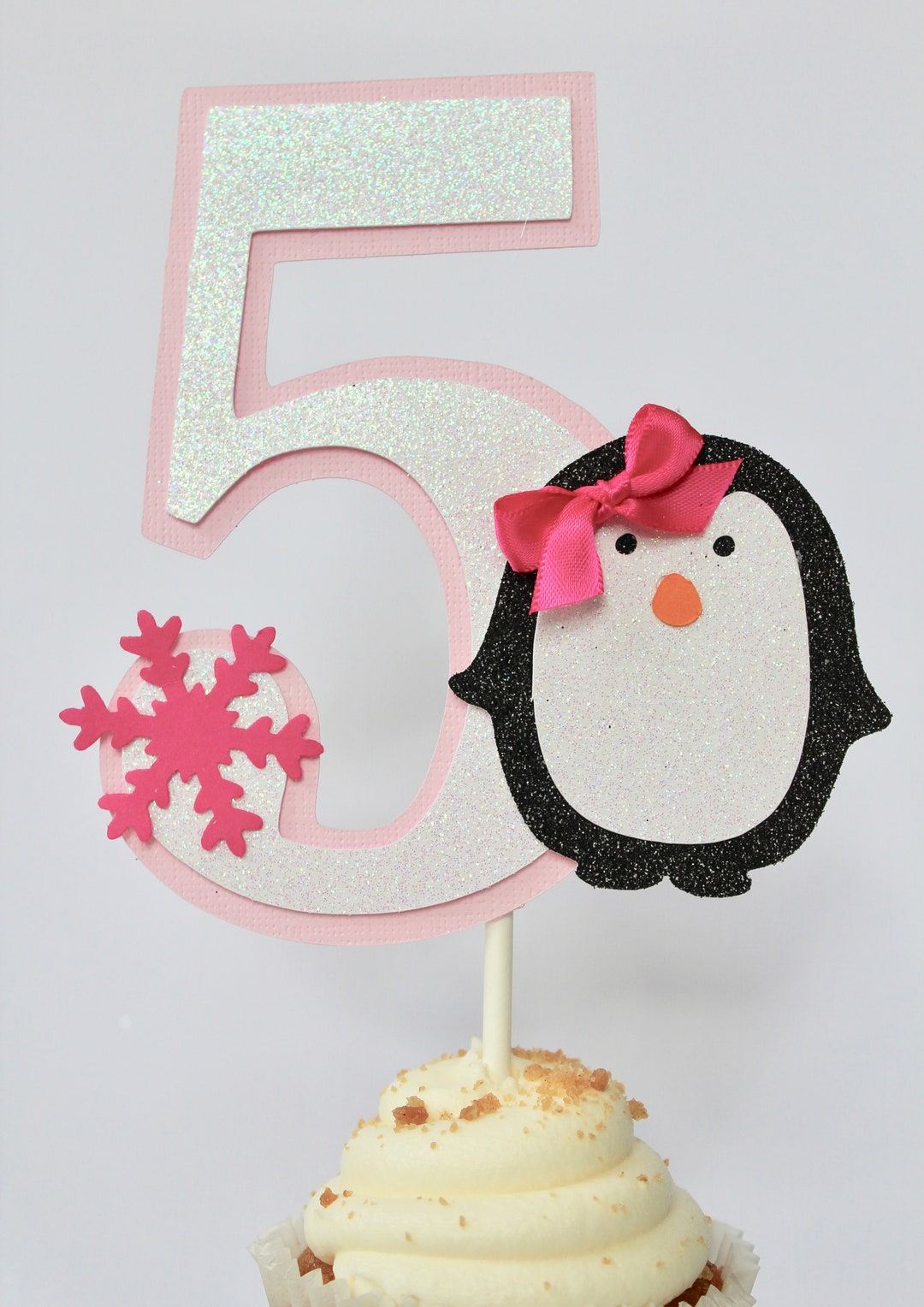 Girl Penguin Birthday Cake Topper Penguin Banner Penguin - Etsy